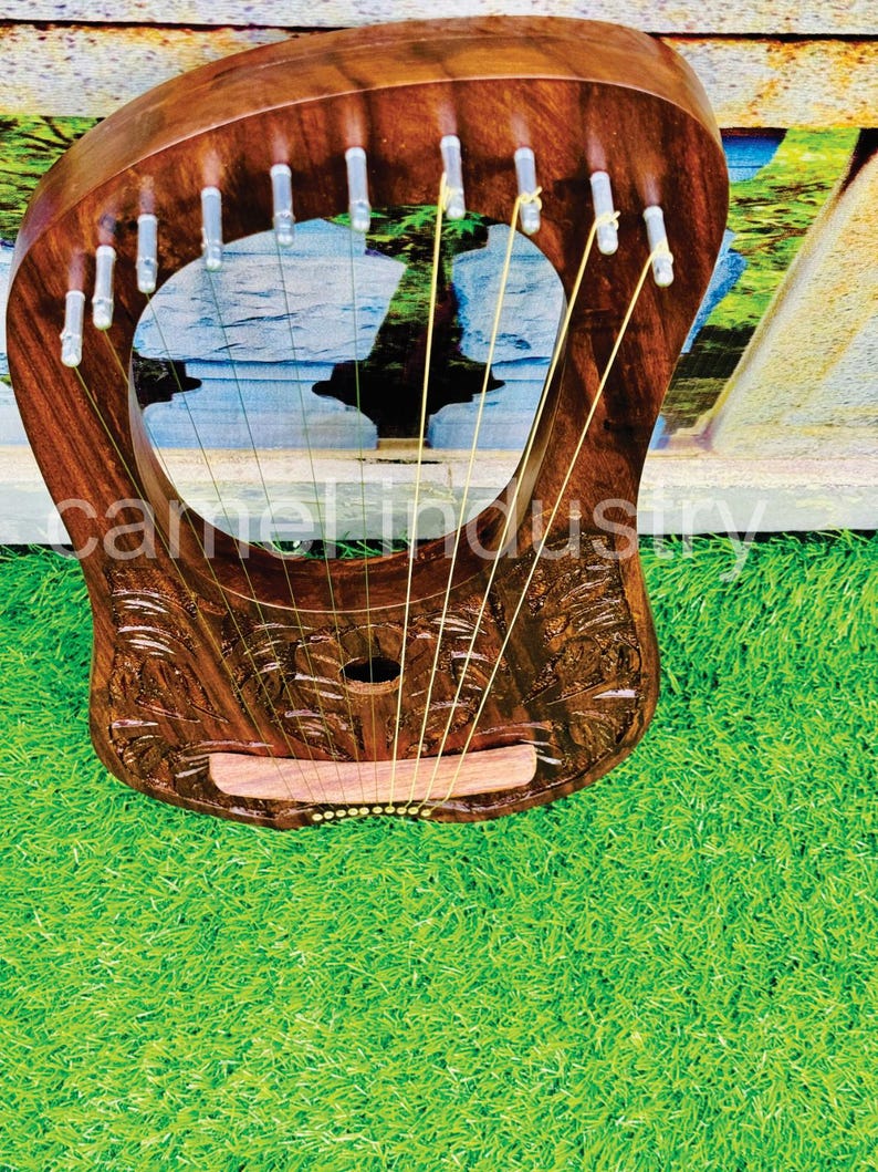 10-string Birch Wood Lyre Harp Compact Mini Harp With Carrying Bag ...