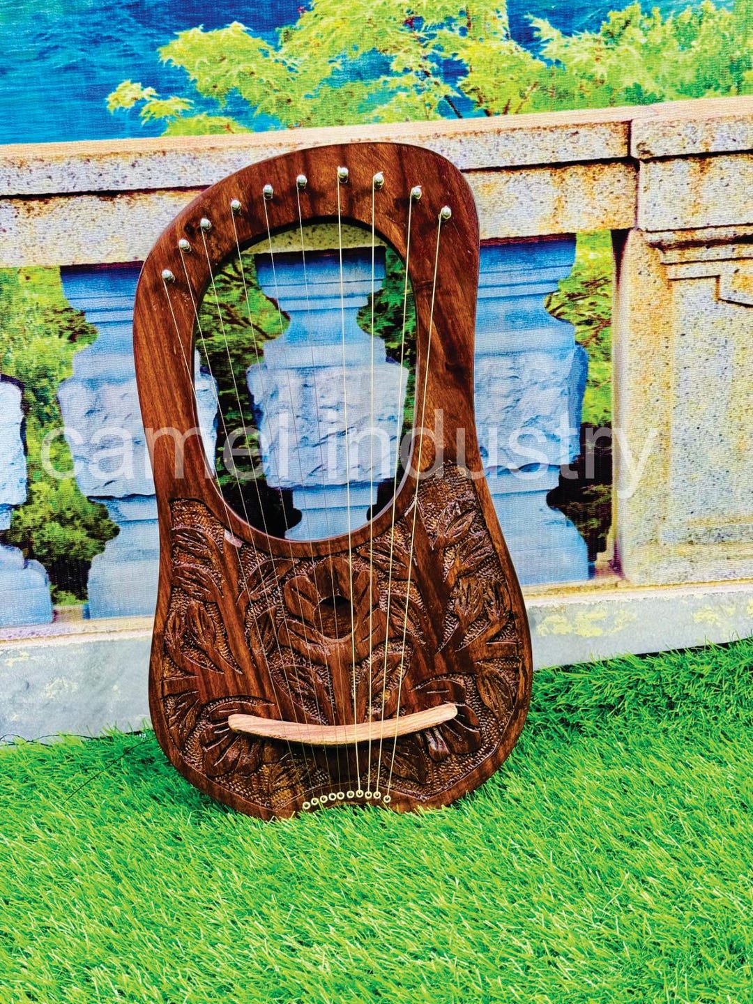 10-string Birch Wood Lyre Harp Compact Mini Harp With Carrying Bag ...