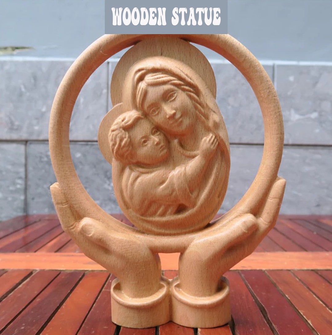 Mary, Mother of God Statue, Catholic Statue, Wooden Religious Christmas ...