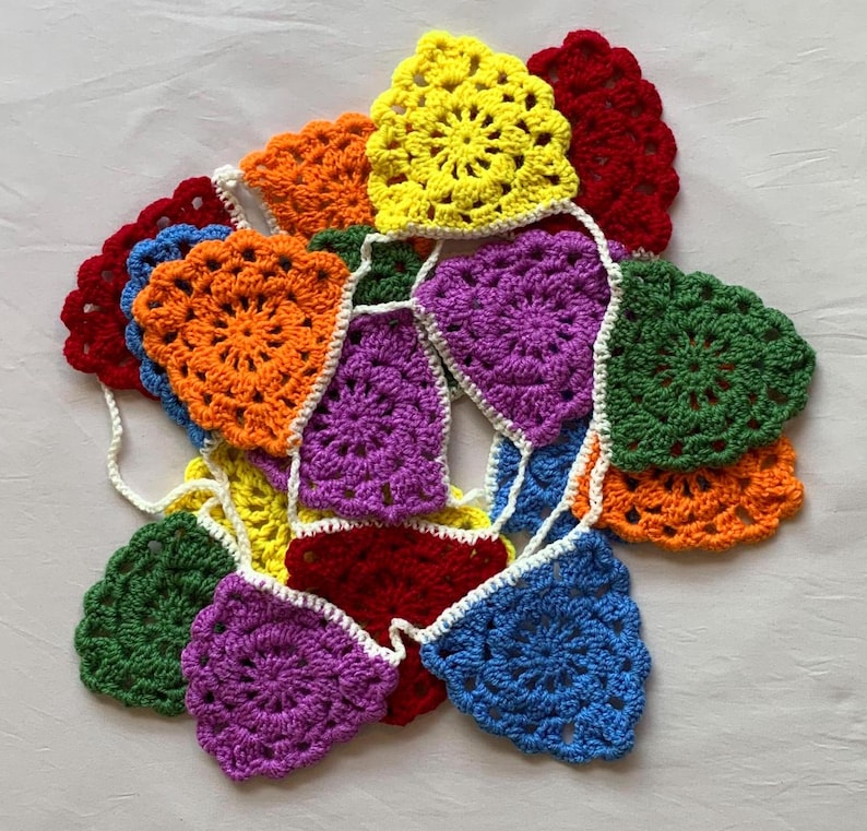 Handmade Customisable Boho Crochet Bunting Crochet Garland Vintage Wall ...