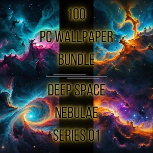100 fondos de pantalla para PC Deep Space: Nebulae Series 01 (creados con NightCafe AI) - Etsy ...
