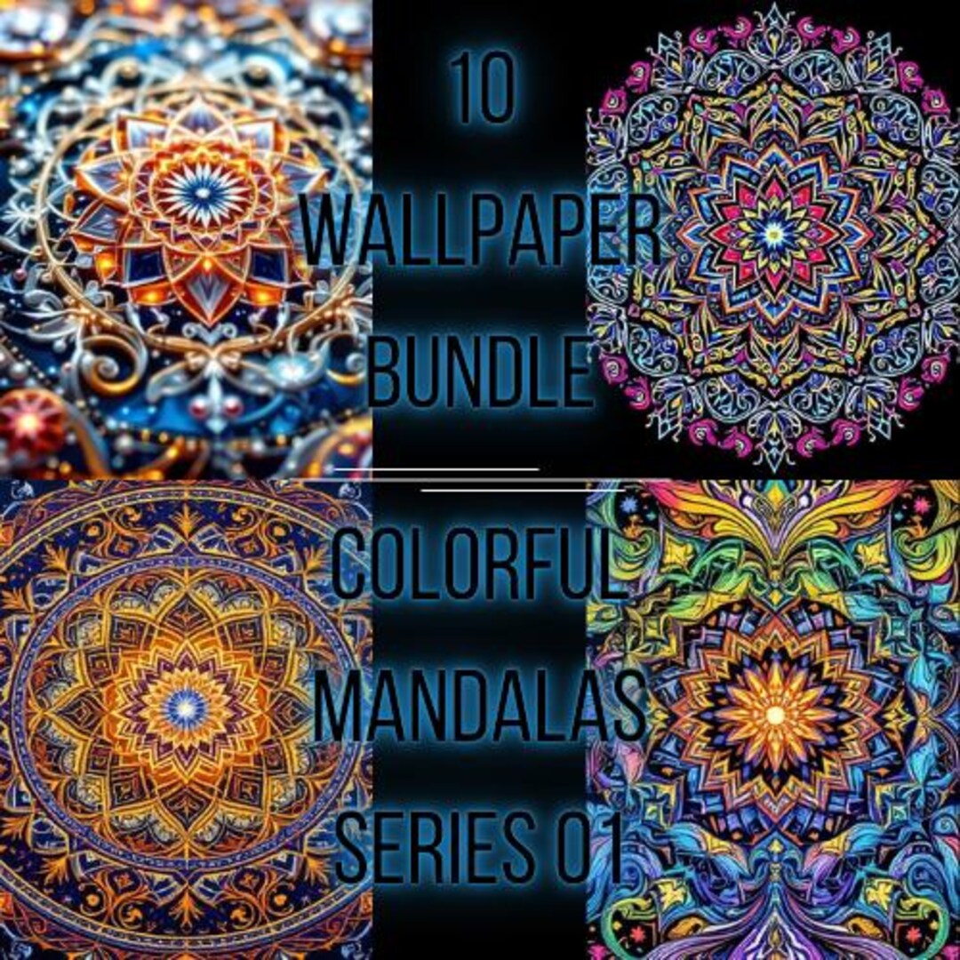 10 PC Wallpaper Mandala Series 01 (created With Nightcafe AI) - Etsy