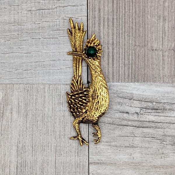 Gold Roadrunner Pin - Etsy