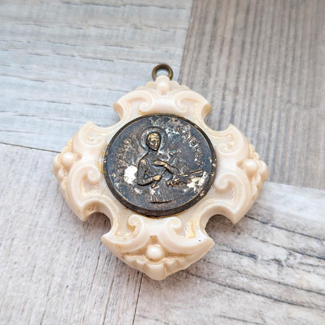 EXTREMELY RARE Antique 'saint Gerardo Miaella' Baby Crib Protector ...