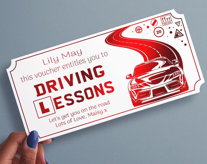 Foil Ticket Driving Lesson Gift Learner 17th Birthday - Voucher ...