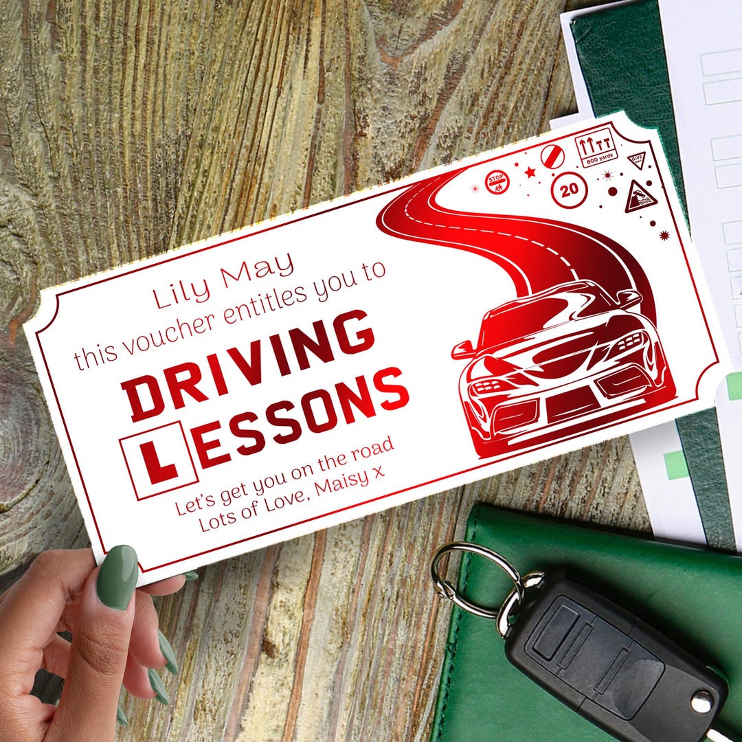 Personalized Driving Lesson Foil Voucher: Keepsake Gift - Etsy UK