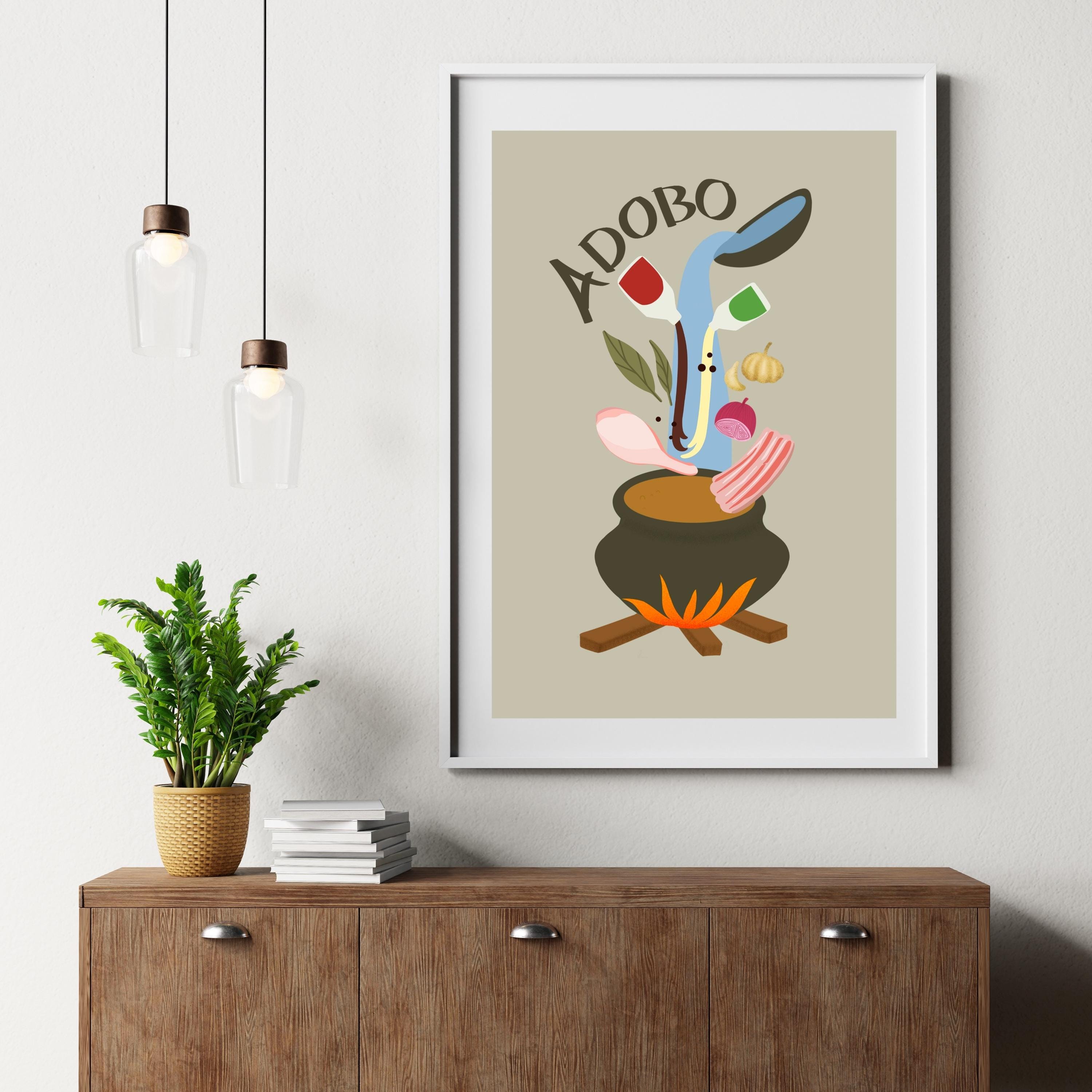 Adobo Art, Filipino Food Printable, Pinoy Modern Art, Home Kitchen Wall ...