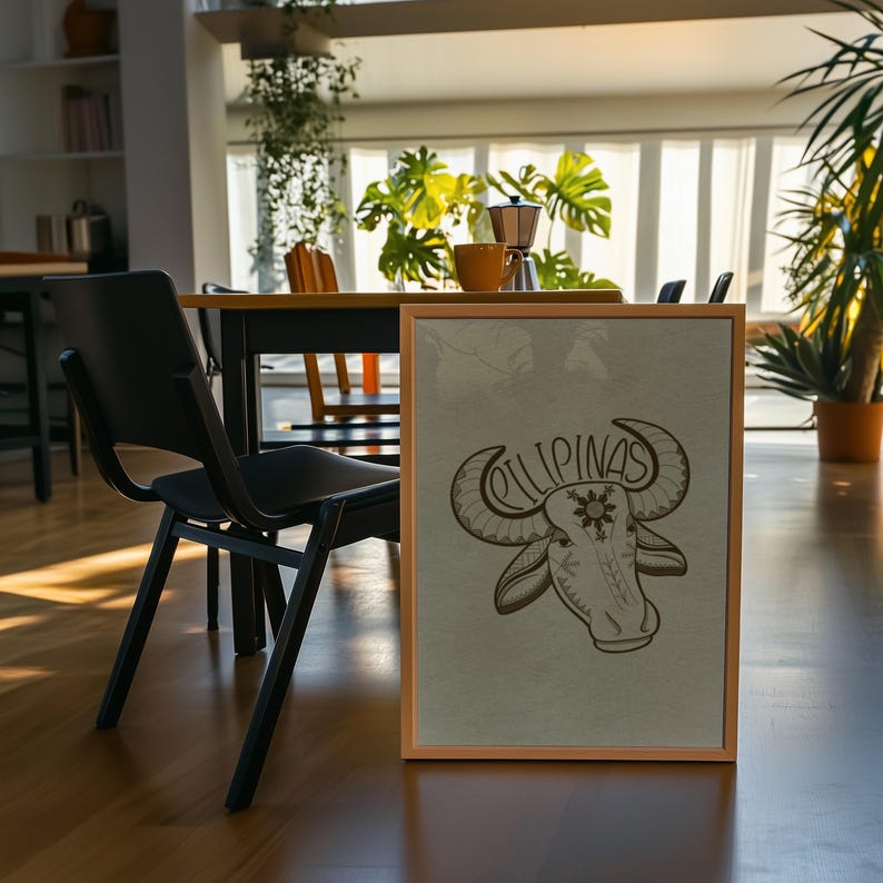 Philippines Carabao, Filipino Three Star & A Sun Wall Art, Pinoy ...