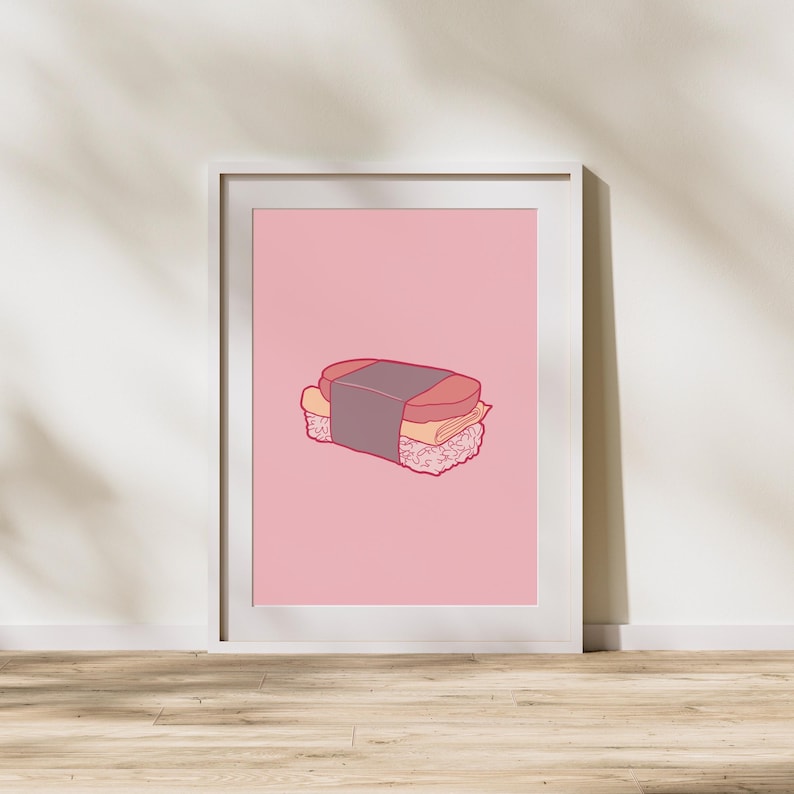 Spam Musubi Art, Pastel Color Art, Japanese Wall Art, Japanese Gifts ...