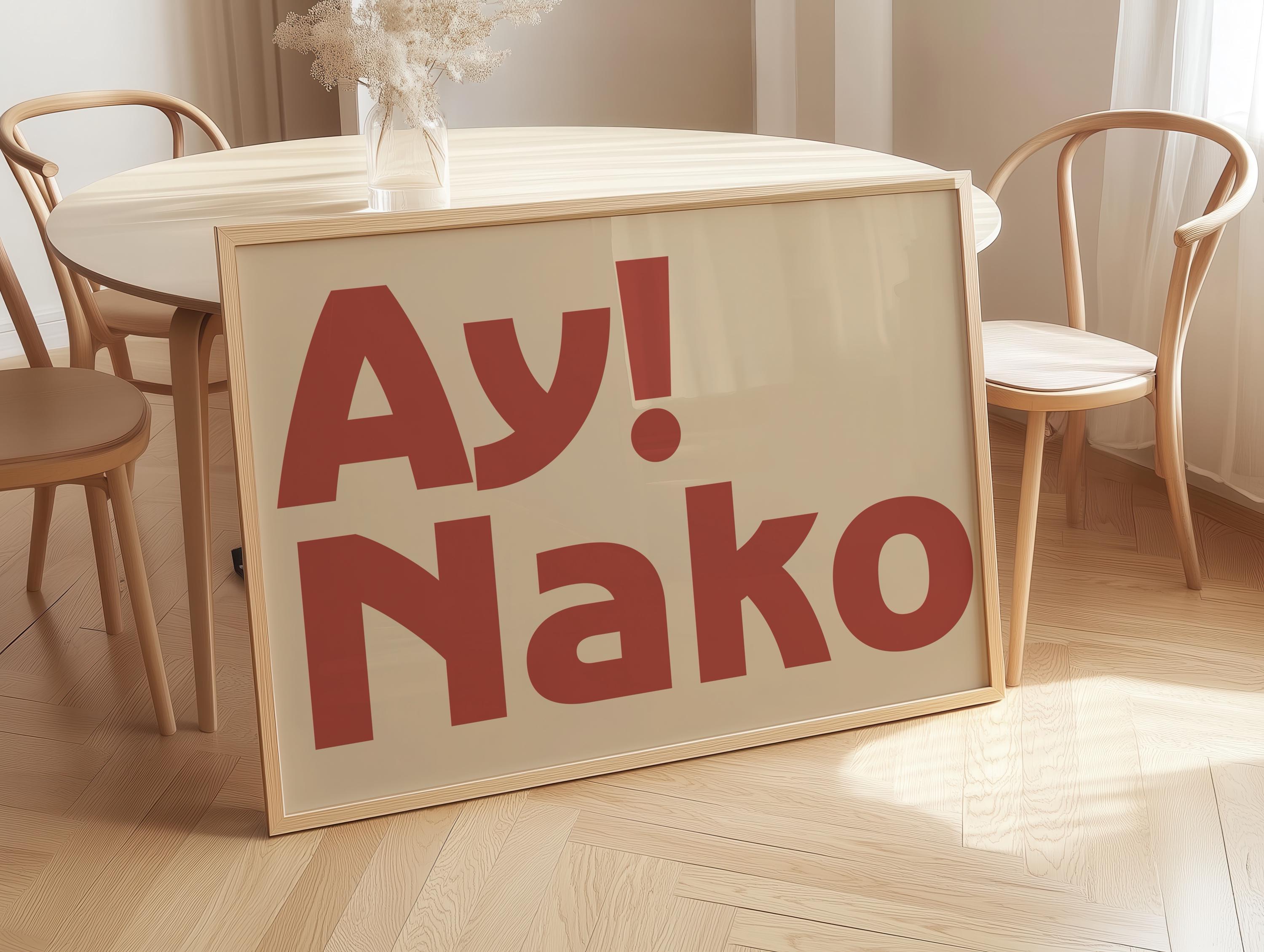Philippines Poster,ay Nako Wall Art Filipino Typography Print, Retro ...