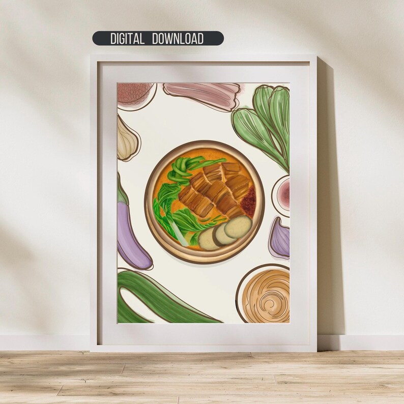 Kare Kare Filipino Food, Pinoy Digital Art, Printable Poster, Home ...