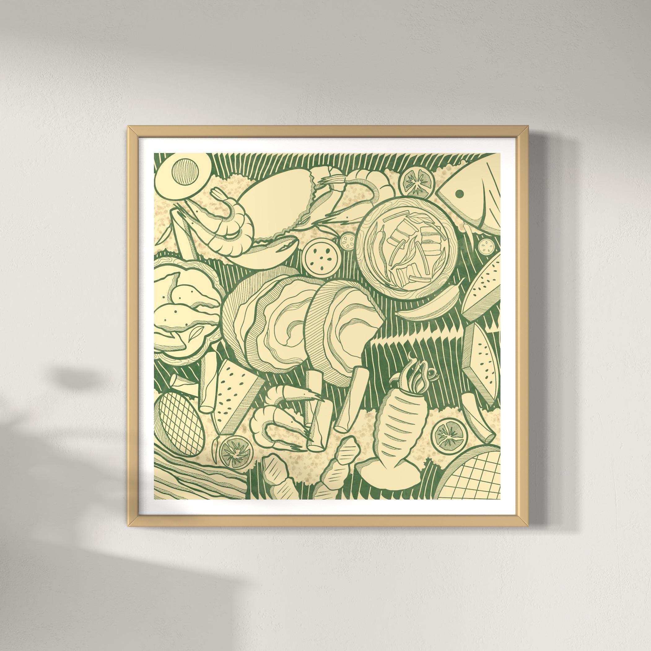 Filipino Kamayan Feast Art Print: Pinoy Boodle Fight, Salo Salo Pamilya ...