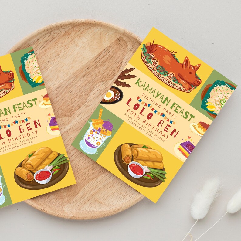 Editable Filipino Kamayan Birthday Theme Invitation, Filipino Kamayan ...
