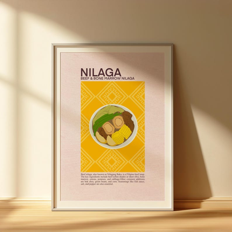 Philippines Poster, Nilaga Filipino Food Recipe Wall Art, Filipino Food ...
