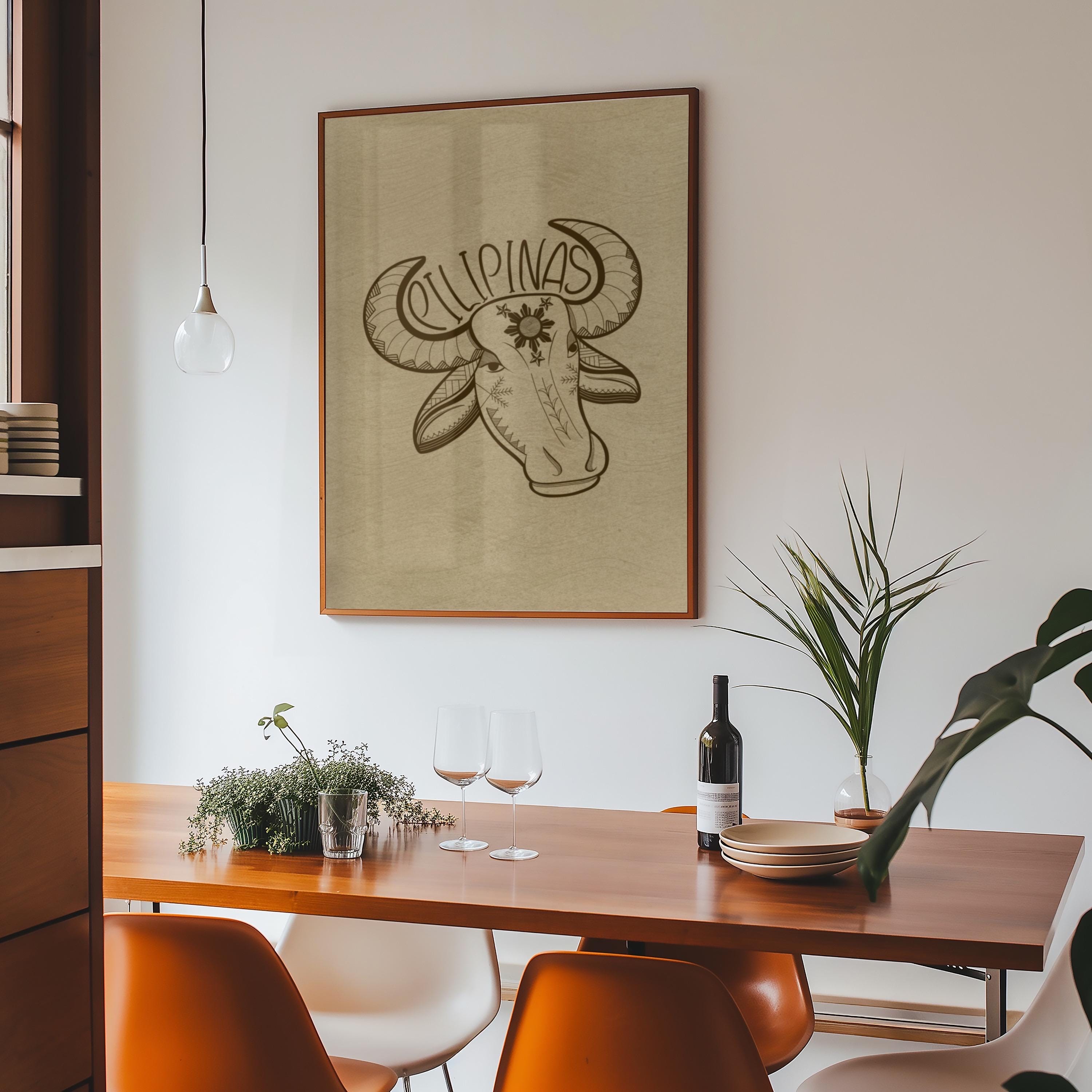 Philippines Carabao, Filipino Three Star & A Sun Wall Art, Pinoy ...