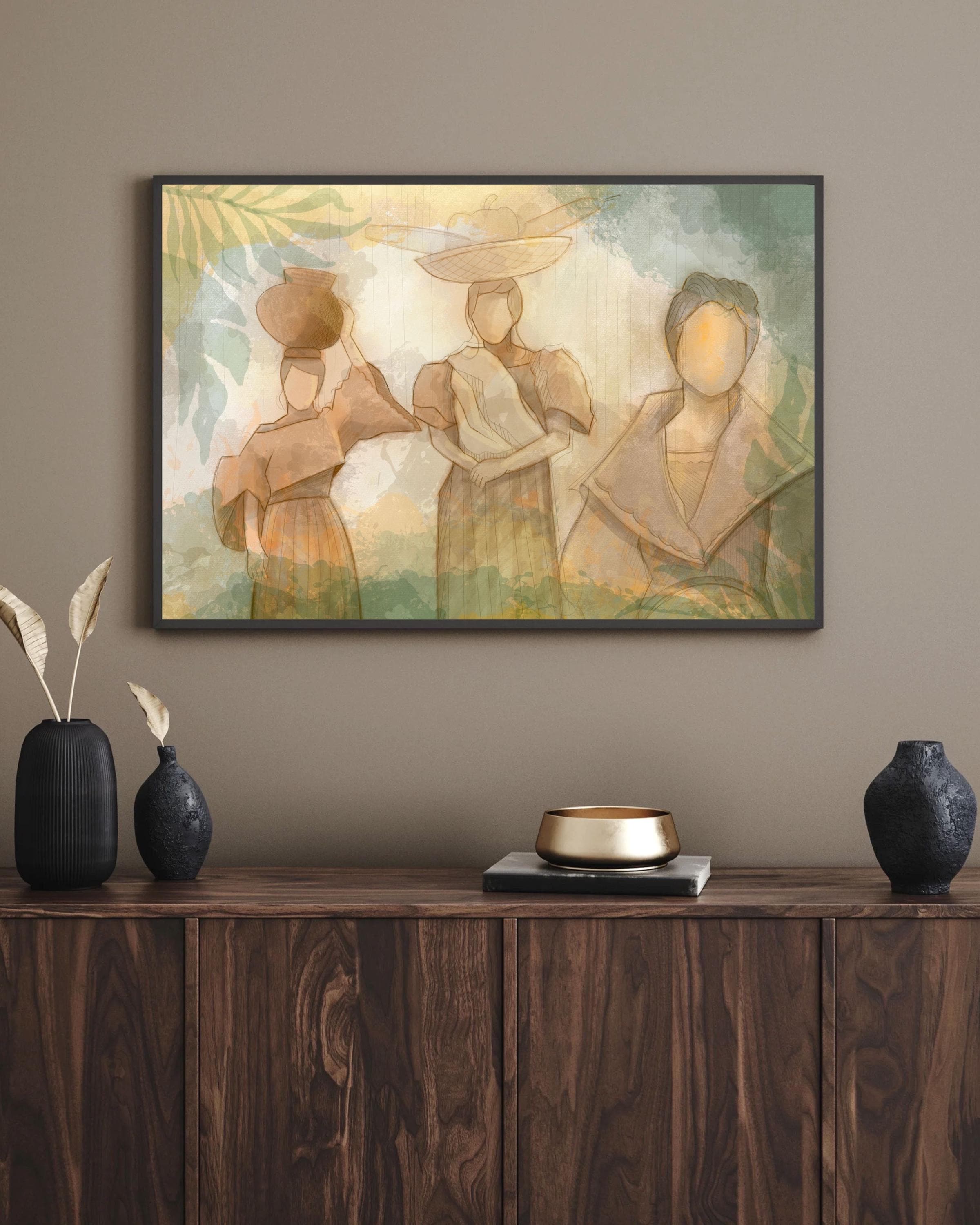 Satin Posters, Filipino Tradition Art Print, Tres Marias Heritage Wall ...