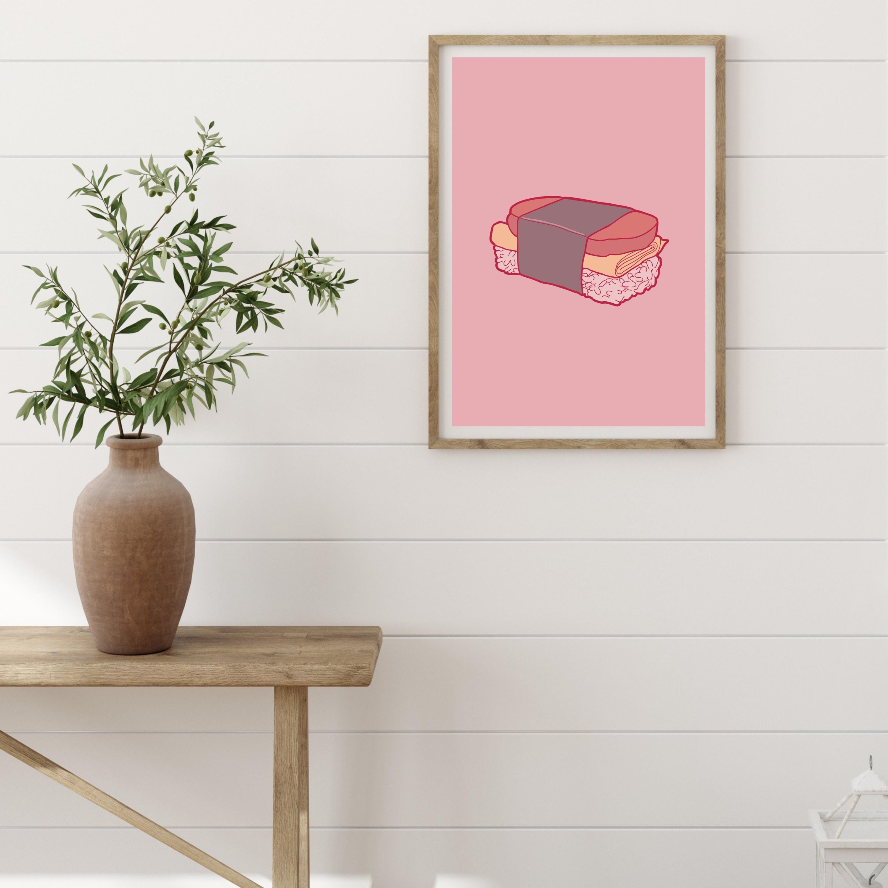 Spam Musubi Art, Pastel Color Art, Japanese Wall Art, Japanese Gifts ...