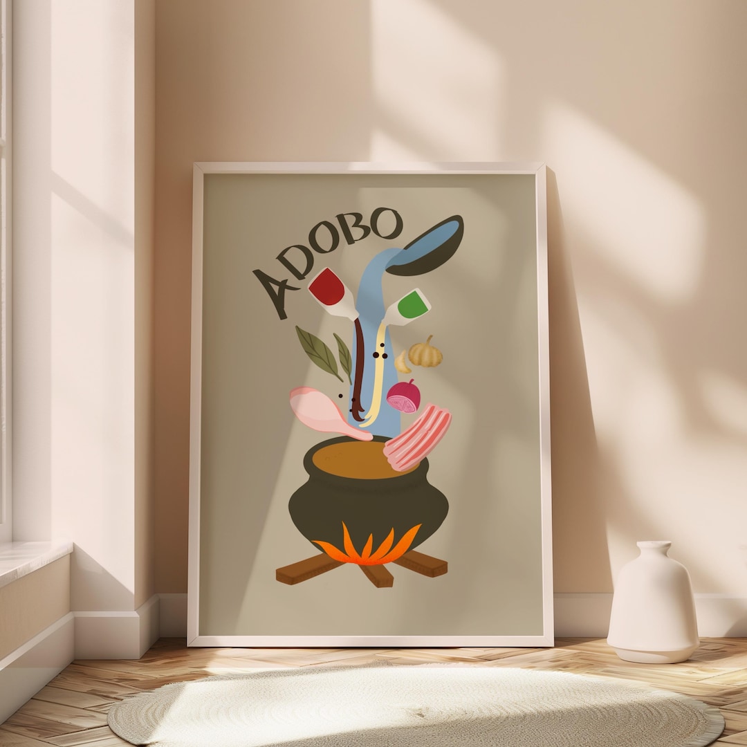 Adobo Art, Filipino Food Printable, Pinoy Modern Art, Home Kitchen Wall ...