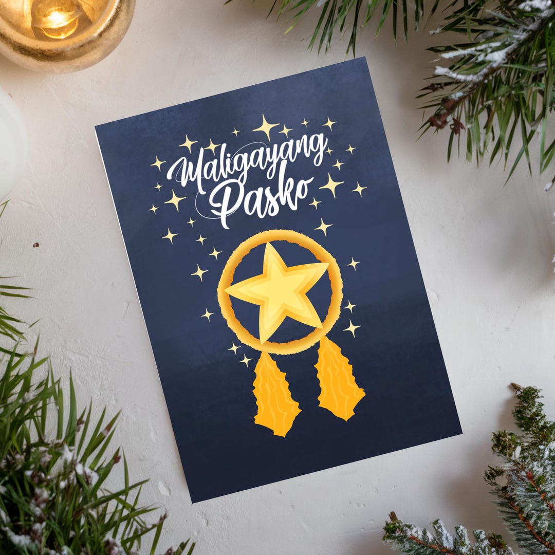 Filipino Christmas Card, Maligayang Pasko Card, Parol Holiday Greeting ...