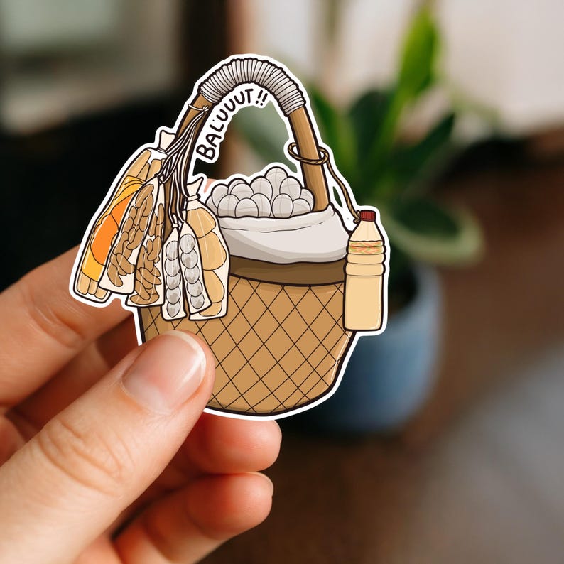 Balut Snack Basket Stickers, Fun Food Stickers, Cute Laptop Decor ...