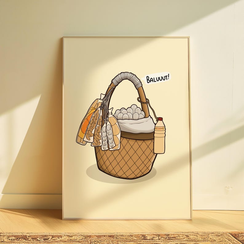 Filipino Balut Penoy Basket Printable Art, Pinoy Street Food Vendor ...
