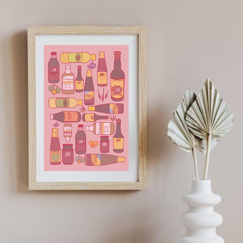 Filipino Pantry Condiments Printable Poster, Philippines Wall Art Decor ...