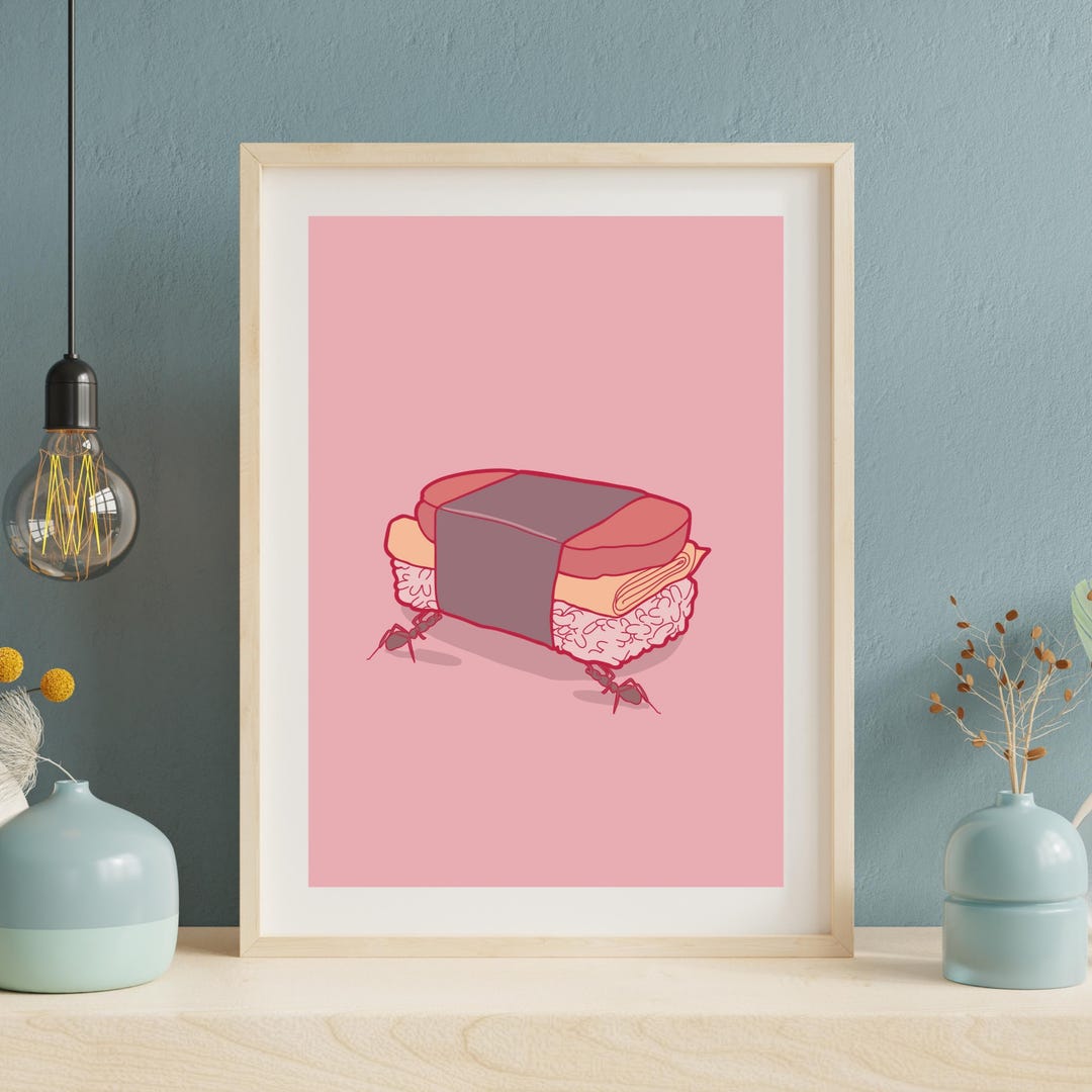Spam Musubi Art, Funny Art, Funny Art Digital, Funny Art Print, Funny ...