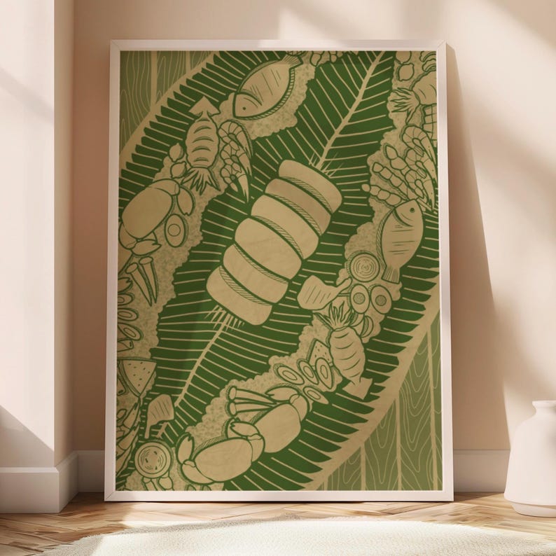Filipino Kamayan Feast Art Print: Pinoy Boodle Fight Decor (digital ...