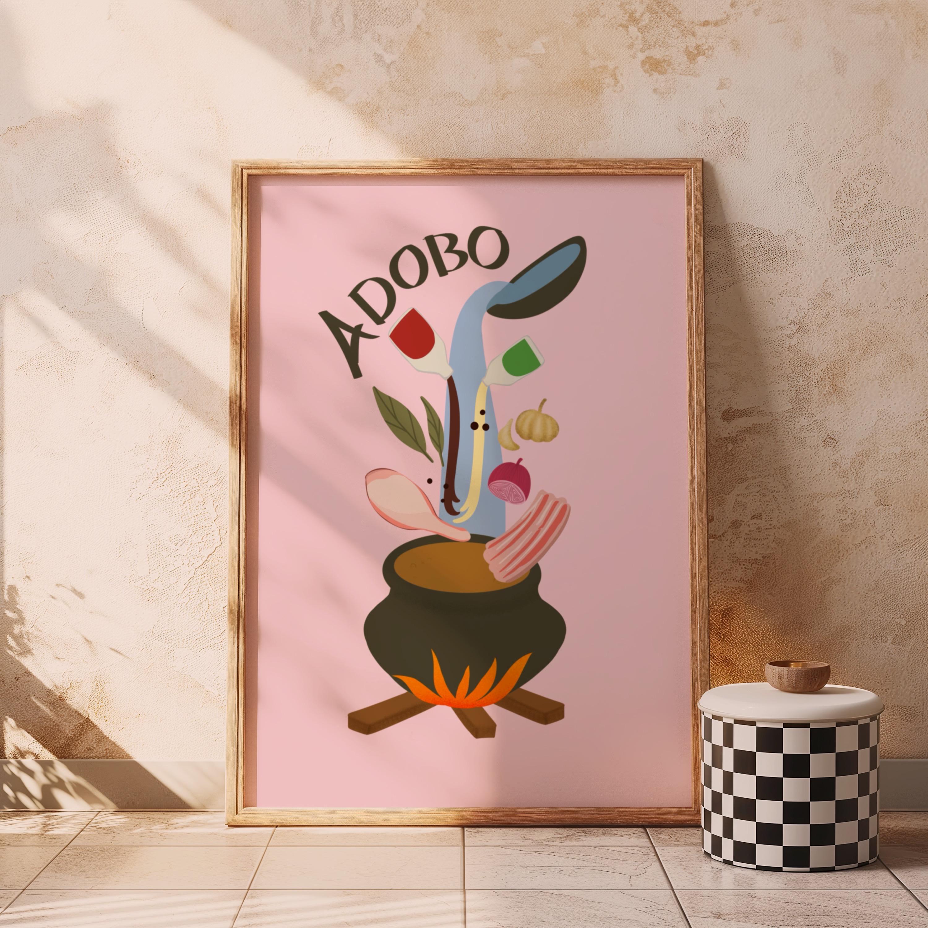 Adobo Art, Filipino Food Printable, Pinoy Modern Art, Home Kitchen Wall ...
