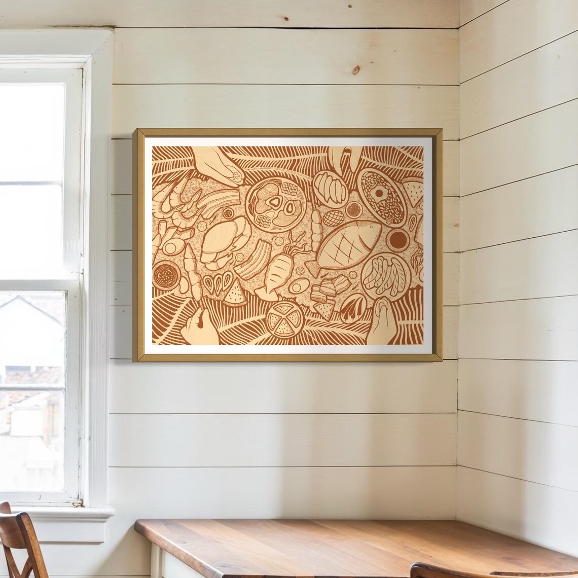 Filipino Kamayan Feast, Philippines Family Gathering Wall Art ...