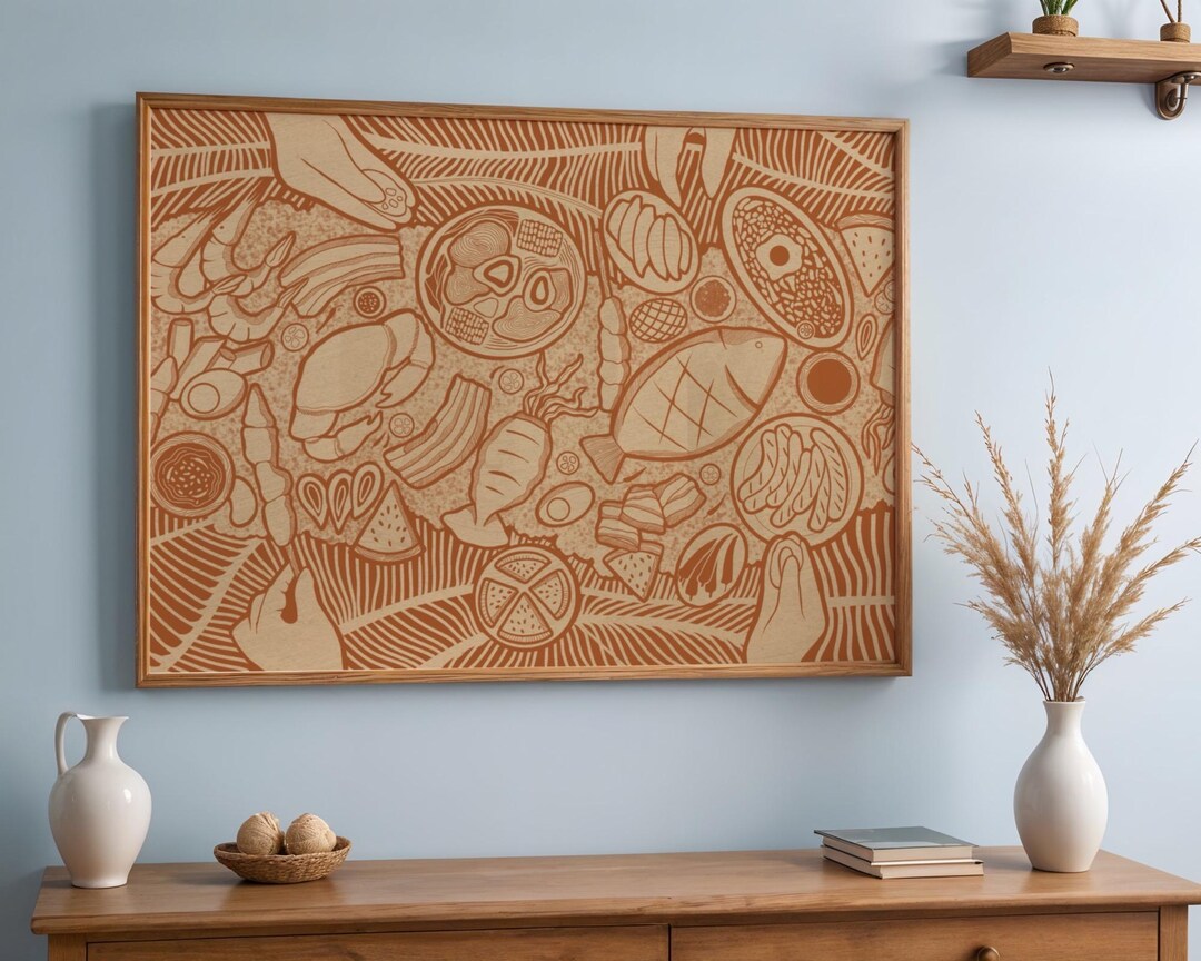 Filipino Kamayan Feast, Philippines Poster Wall Art, Printable Poster ...