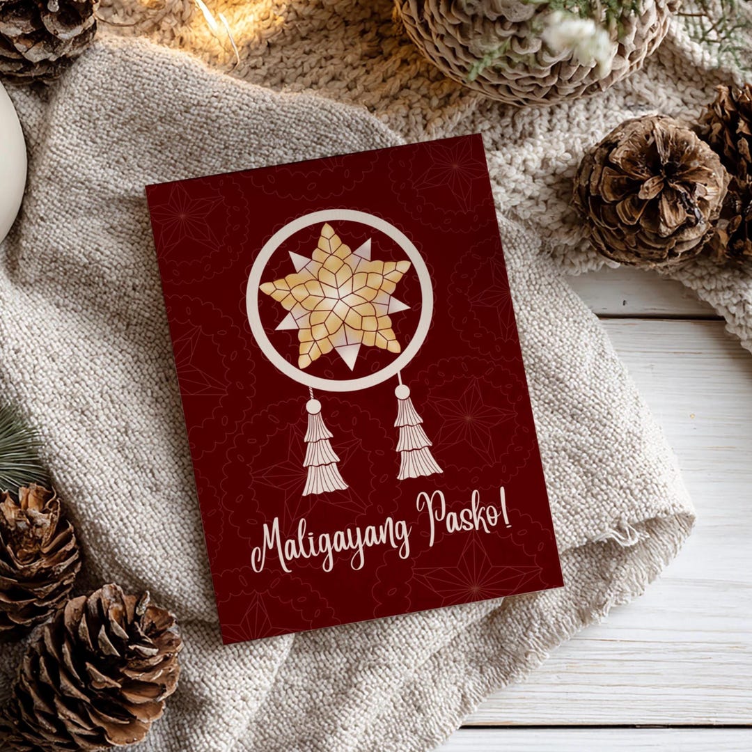 Maligayang Pasko Printable,tagalog,parol Christmas Card, Filipino ...