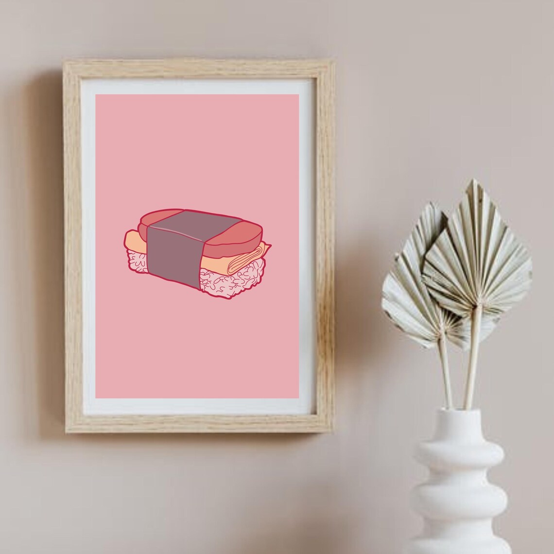 Spam Musubi Art, Pastel Color Art, Japanese Wall Art, Japanese Gifts ...