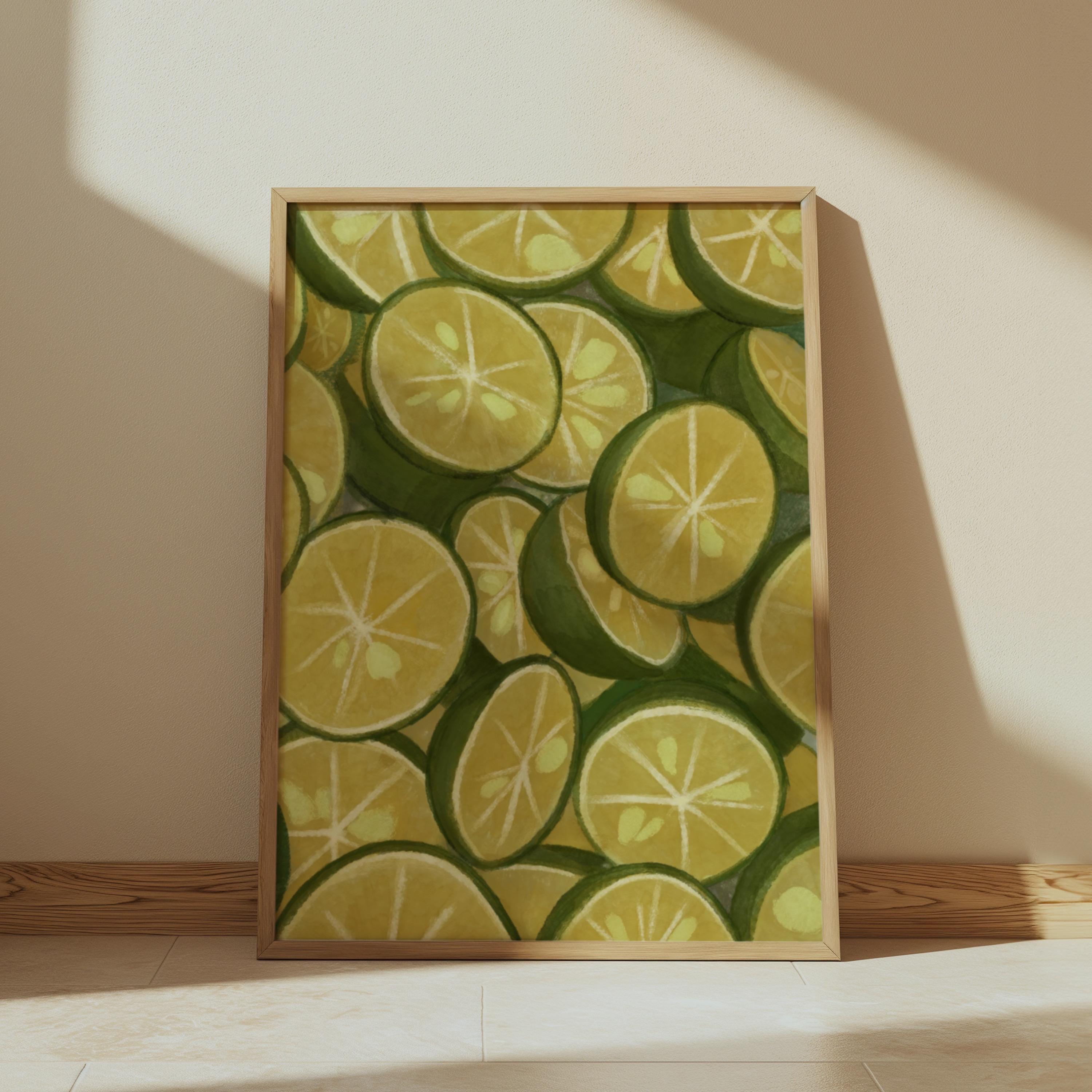 Poster, Filipino Calamansi & Lime Art Prints, Kitchen Wall Decor, Food ...