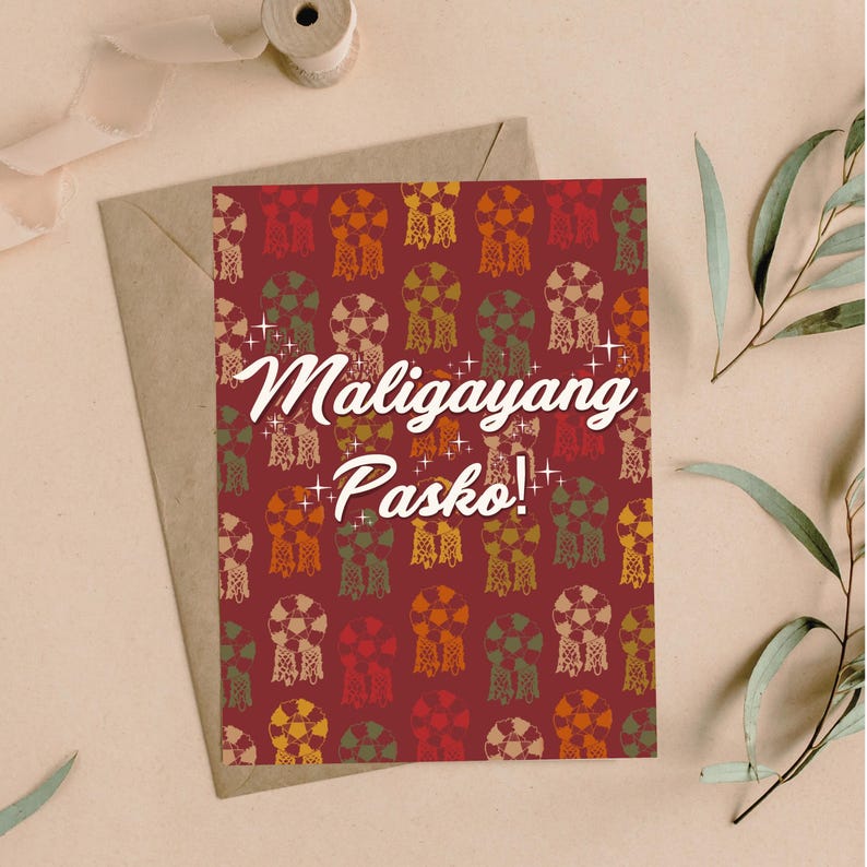 Maligayang Pasko Printable Card, Filipino Parol Design (digital ...