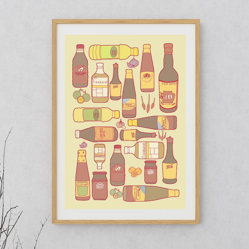 Filipino Pantry Condiments Printable Poster, Philippines Wall Art Decor ...