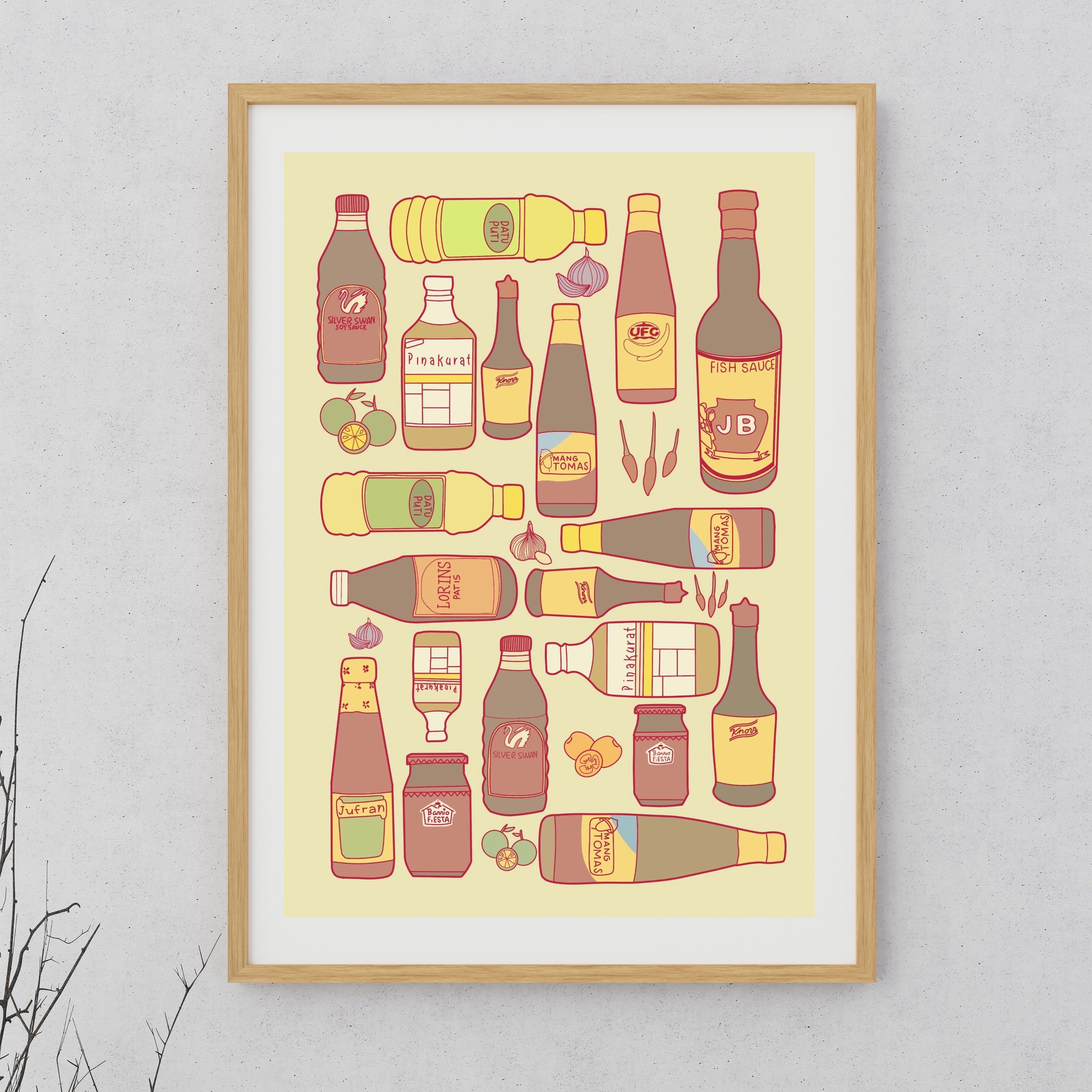 Filipino Pantry Condiments Printable Poster, Philippines Wall Art Decor ...