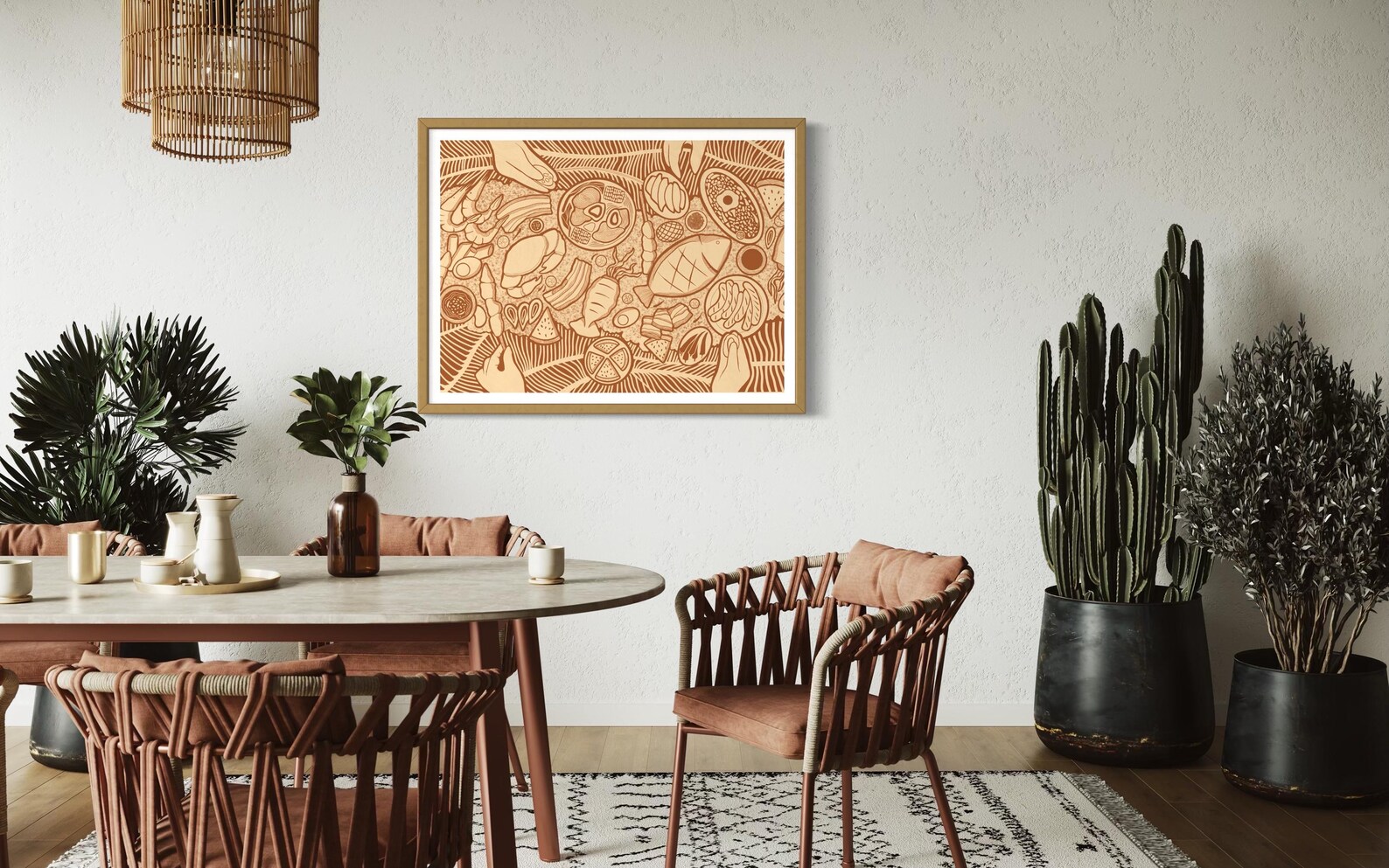 Filipino Kamayan Feast, Philippines Family Gathering Wall Art ...