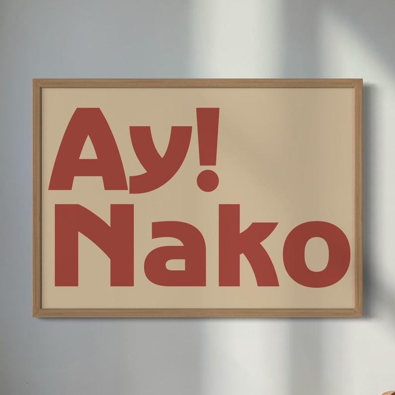Ay Nako Wall Art Filipino Typography Print, Tagalog Quote Poster, Retro ...