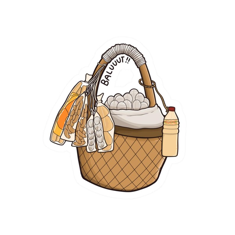 Balut Snack Basket Stickers, Fun Food Stickers, Cute Laptop Decor ...