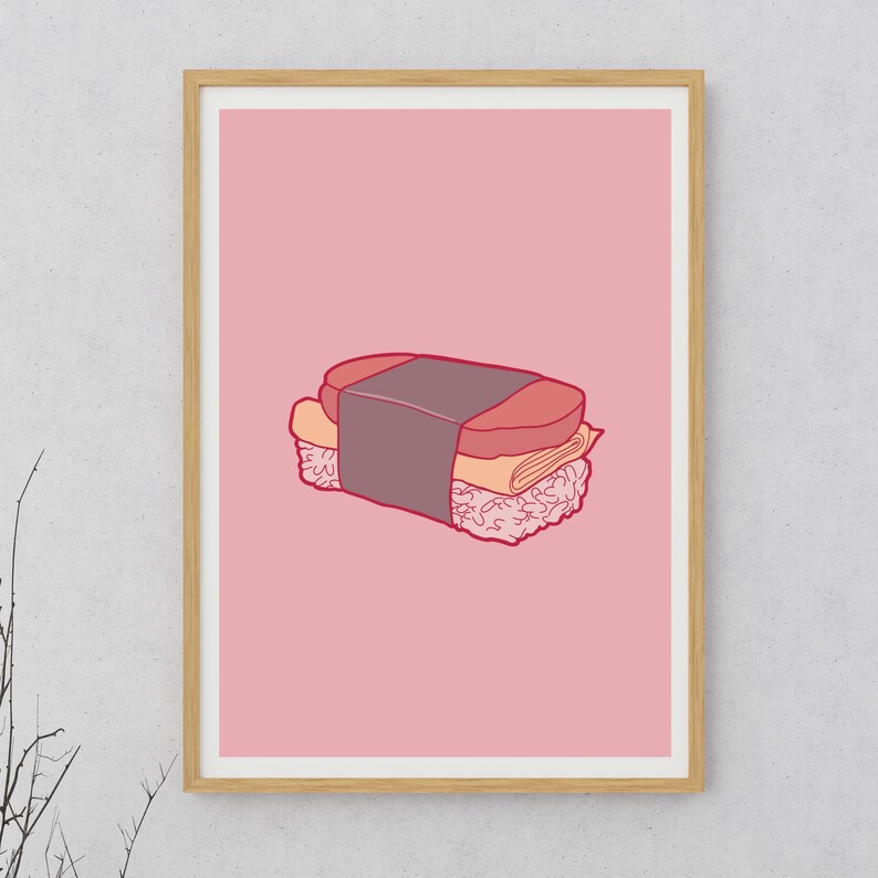 Spam Musubi Art, Pastel Color Art, Japanese Wall Art, Japanese Gifts ...