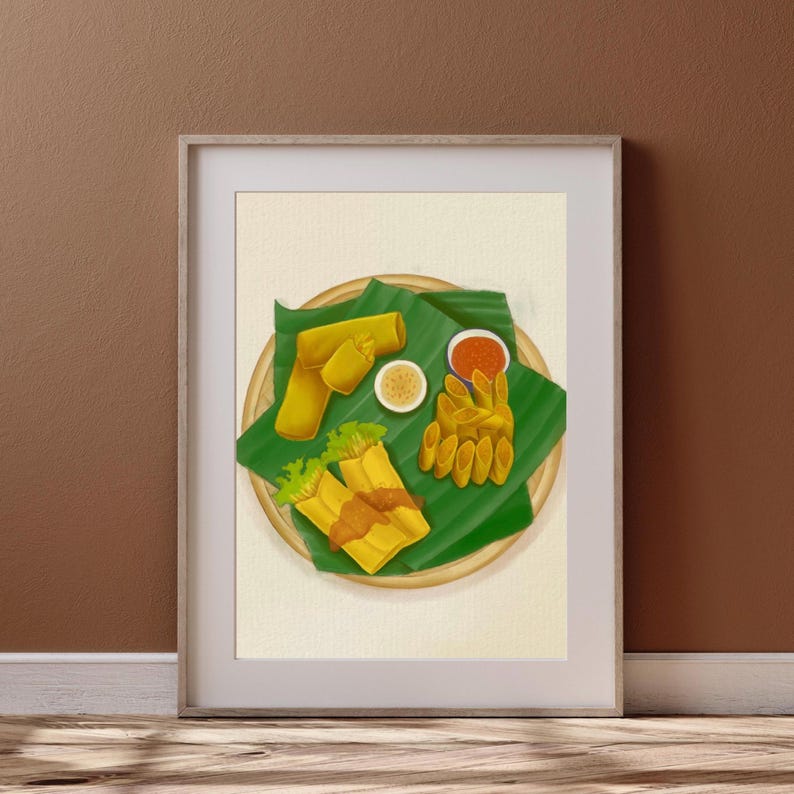 Philippines Poster Lumpia Food Art, Spring Roll Poster, Digital Art ...
