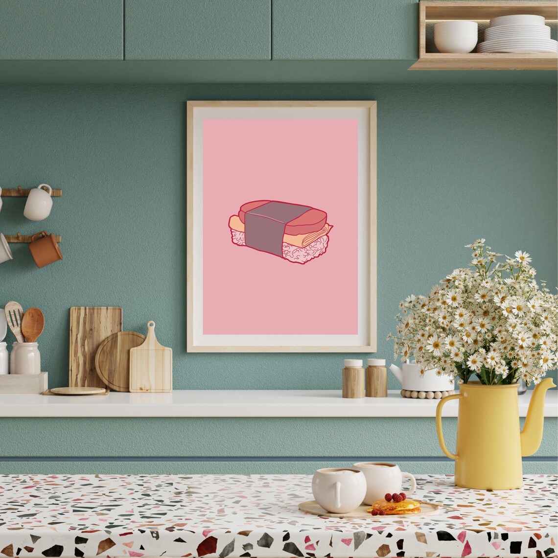 Spam Musubi Art, Pastel Color Art, Japanese Wall Art, Japanese Gifts ...