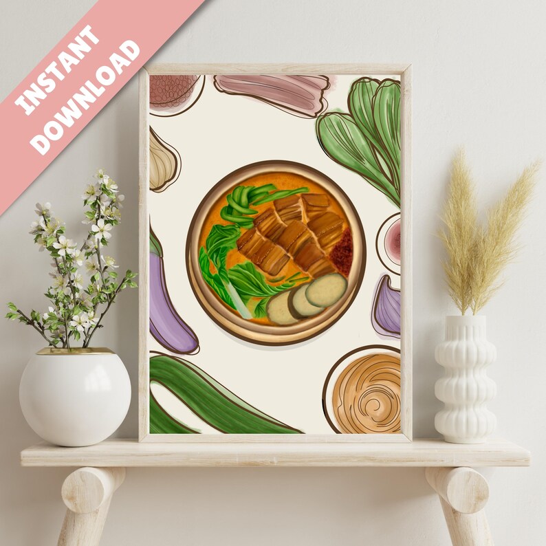 Kare Kare Filipino Food, Pinoy Digital Art, Printable Poster, Home ...