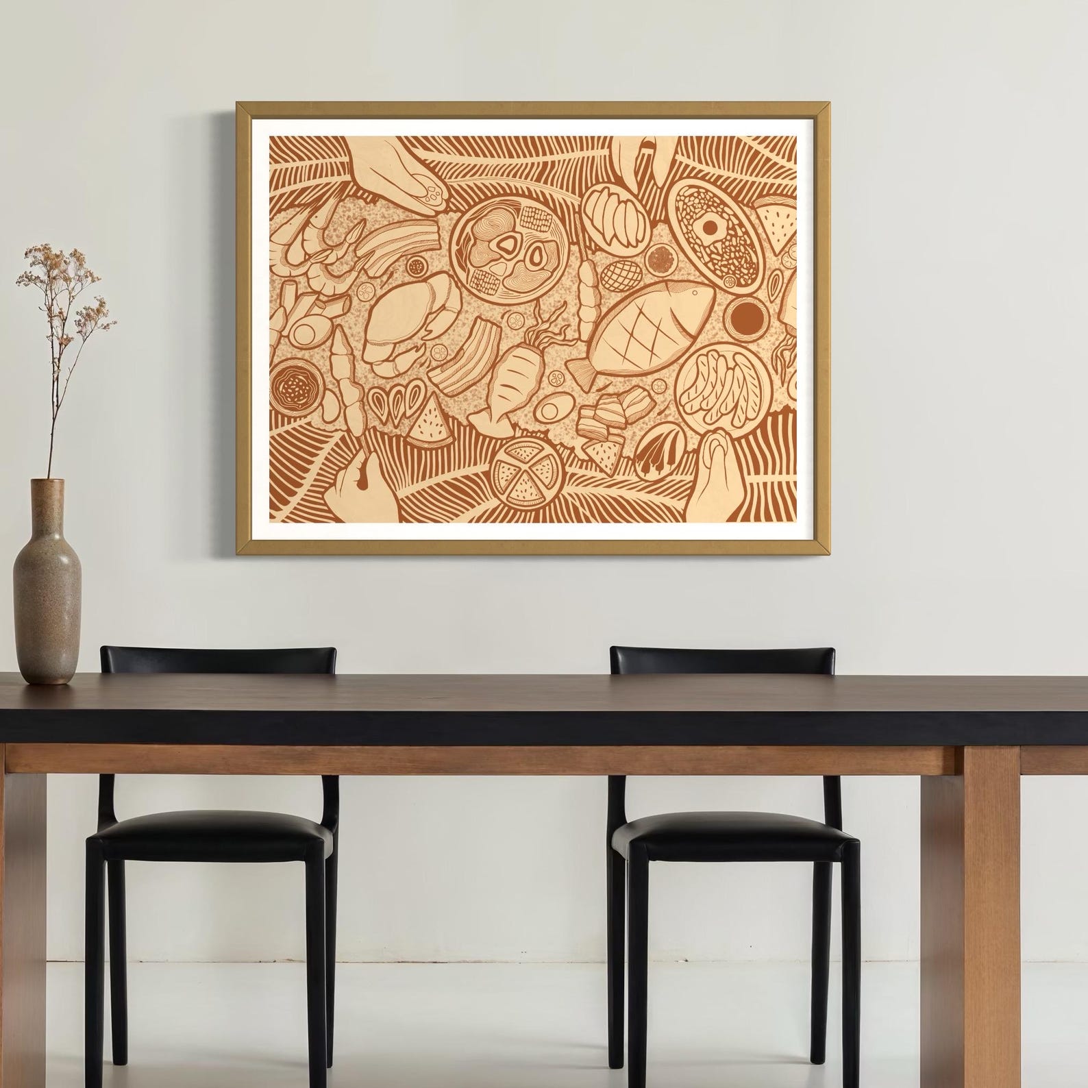 Filipino Kamayan Feast, Philippines Family Gathering Wall Art ...