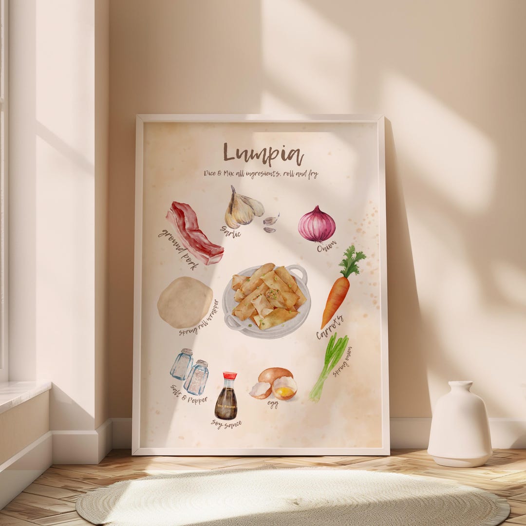 Philippines Poster Lumpia Filipino Food Art, Filipino Spring Roll ...