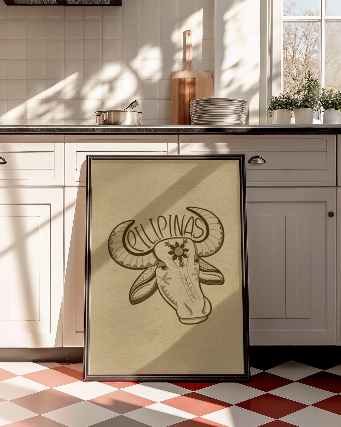 Philippines Carabao, Filipino Three Star & A Sun Wall Art, Pinoy ...