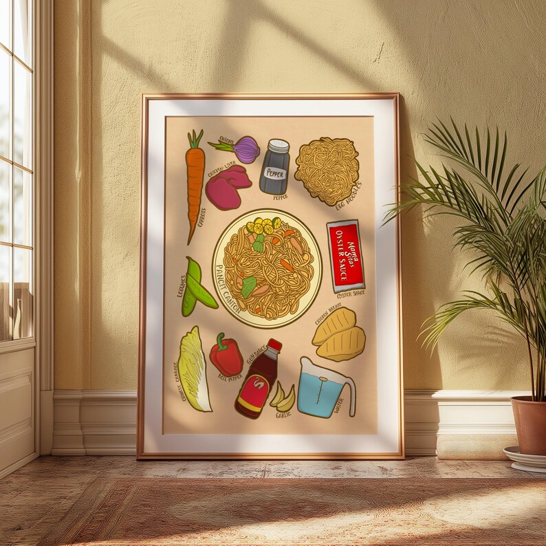 Satin Poster Pancit Canton Filipino Food Wall Art Decor, Pinoy Poster ...
