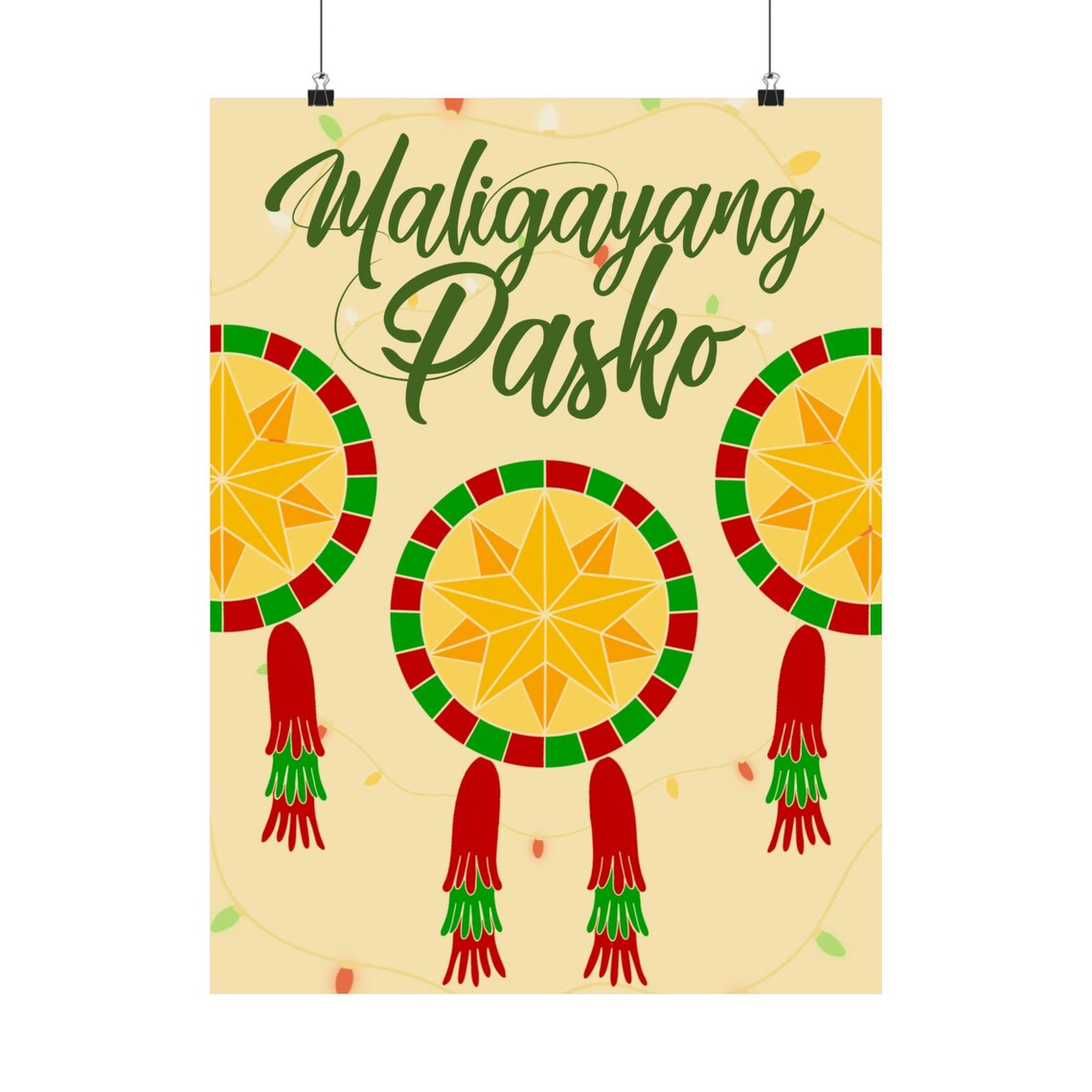 Filipino Maligayang Pasko Satin Poster, Philippines Christmas Wall ...