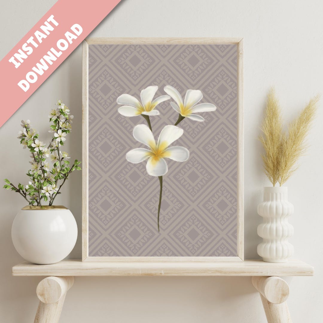 Sampaguita Flower| Filipino Ethnic Pattern | Filipino Wall Art ...